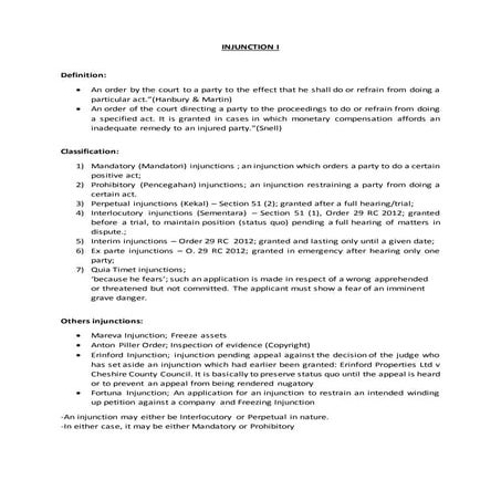 Injunction i slide | DOCX