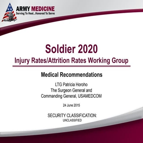 Soldier 2020 Injury Rates/Attrition Rates Working Group Report | PDF