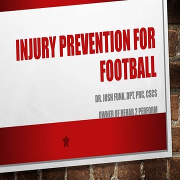 Injury Prevention for Football | PPT