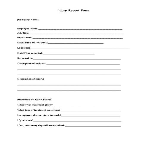 Injury report form | DOC