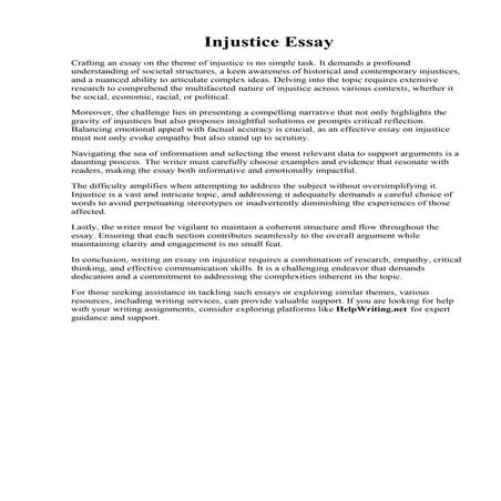 Injustice Essay | PDF