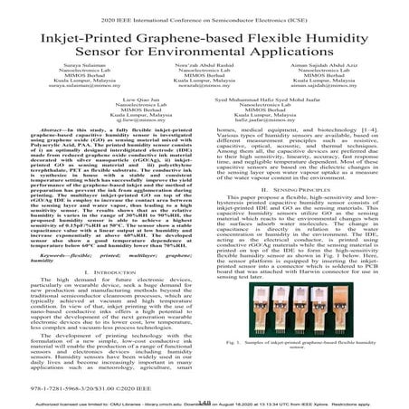 Inkjet printed graphene-based flexible humidity sensor for environmental applications | PDF