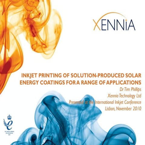 Inkjet Printing of Solution Produced Solar Coatings | PDF | Chemistry ...