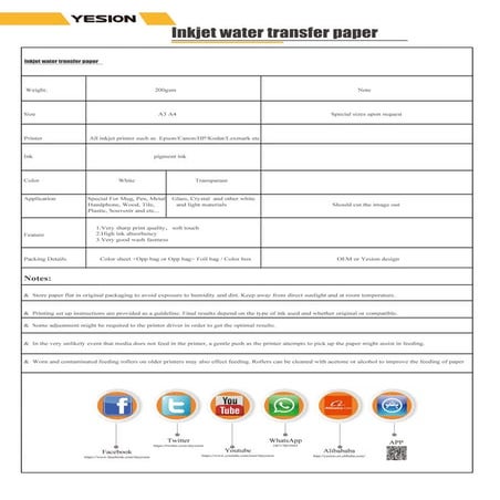 Inkjet water transfer paper _ | PDF