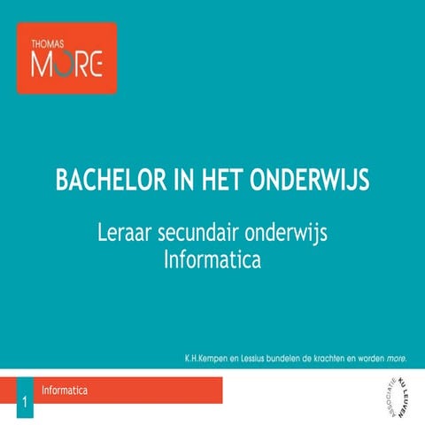 Inleiding leerkracht informatica Thomas More Kempen 14-15 | PPT