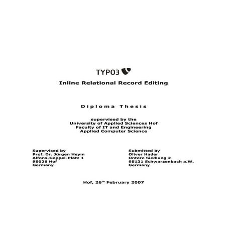 TYPO3 Inline Relational Record Editing (IRRE) | PDF | Databases | Computer Software and Applications
