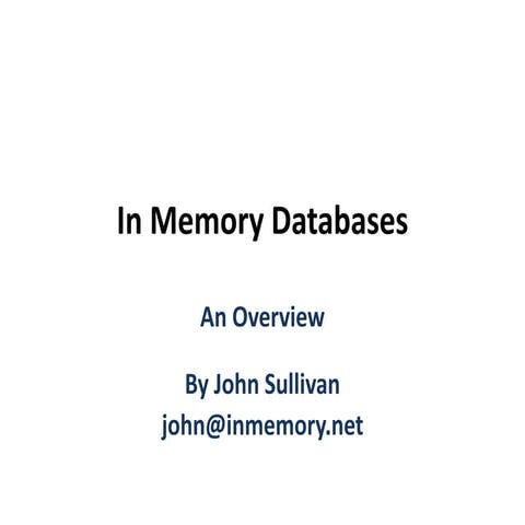 In Memory Databases Presentation Ppt 4585