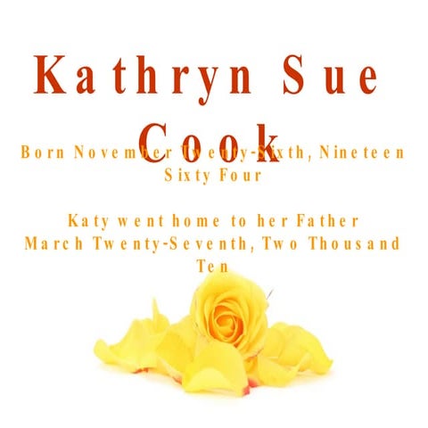 In Memory Of Katy Cook | PPT