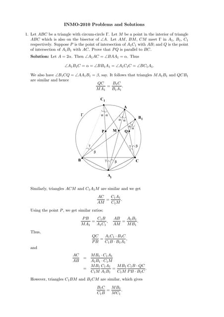 Inmo 2013 test_paper_solution | PDF