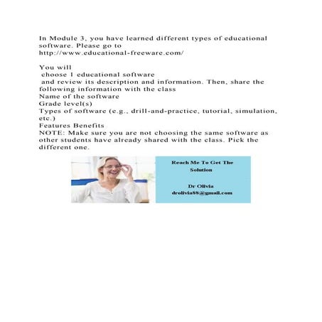 In Module 3, you have learned different types of educational softwar.docx | Technology & Computing