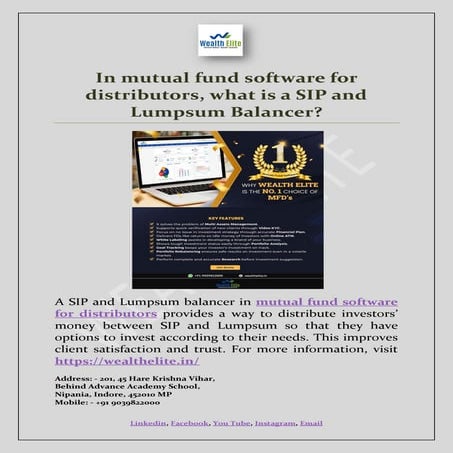 In mutual fund software for distributors, what is a SIP and Lumpsum Balancer.pdf