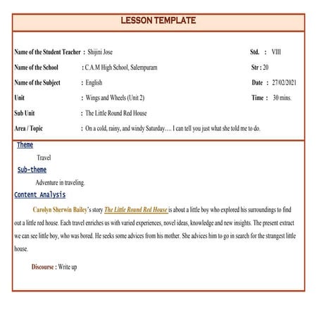 Innovative Lesson Template | PPT