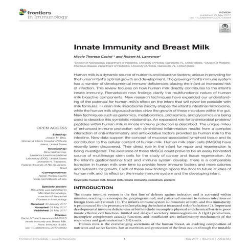 Human Milk Oligosaccharides (HMO) - Immune Health of Infants | PDF