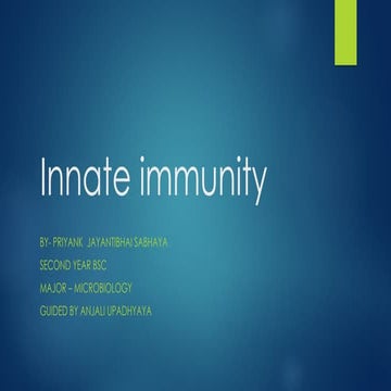 Innate immunity. is about realising it's significant characteristics | PPT