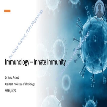 Physiology of Defense System - The Innate Immunity | PDF