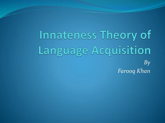 Language Acquisition Device; Noam Chomsky | PPTX | Technology & Computing