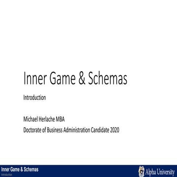 Inner Game & Schemas | PDF