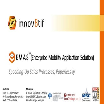 Innov8tif EMAS™ (Enterprise Mobility Application Solution) - Brochure | PDF