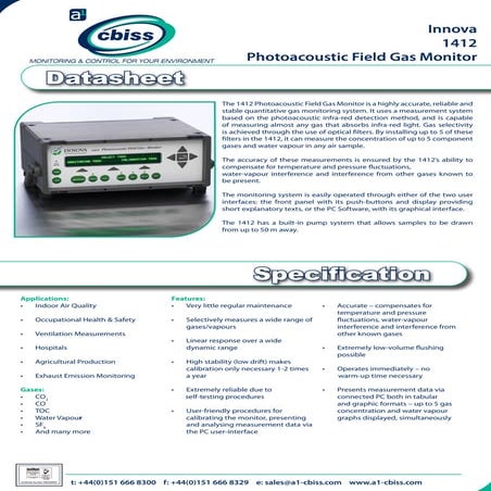 Innova 1412 Gas Monitor | PDF