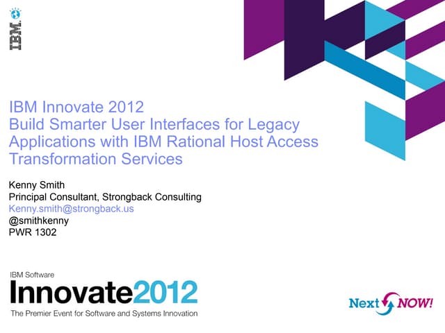 Build Smarter User Interfaces for Legacy Applications with IBM Rational ... Build Smarter User Interfaces for Legacy Applications with IBM Rational ...