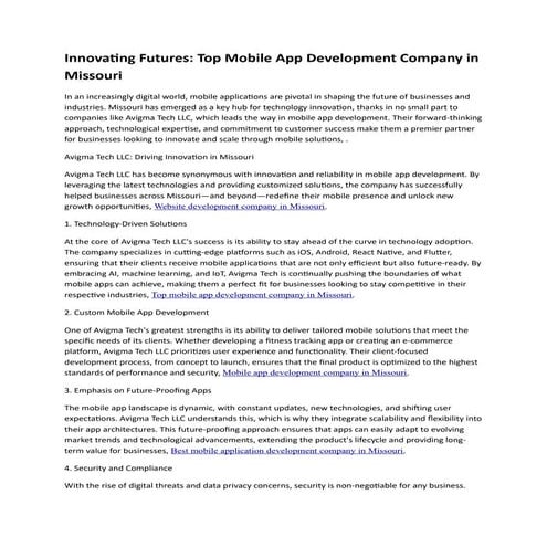 Innovating Futures Top Mobile App Development Company in Missouri.pdf