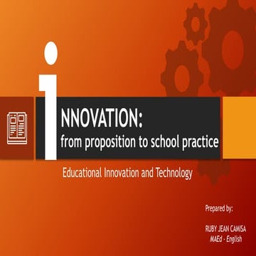 Innovation: Educational Innovation and Technology | PPTX