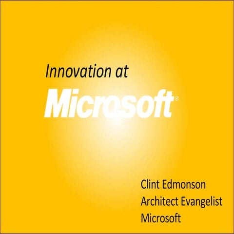 Innovation at Microsoft | PPT