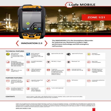 Ecom EX-Handy 08 ATEX Hazardous Area Mobile Phone Datasheet | PDF