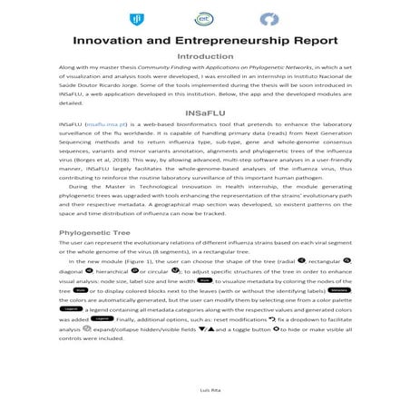INSaFLU | Innovation and Entrepreneurship Report | PDF