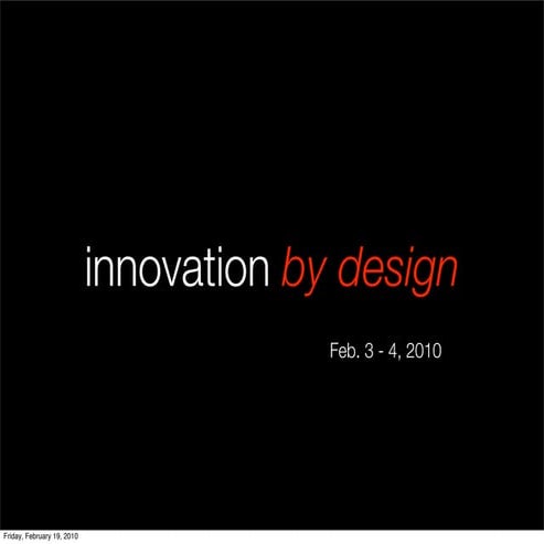 innovation by design - introduction | PDF