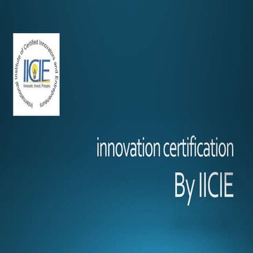 Innovation certification | PPTX | Business Administration | Business