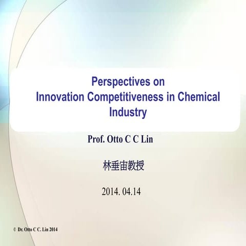 Perspectives on Innovation Competitiveness in Chemical Industry | PDF