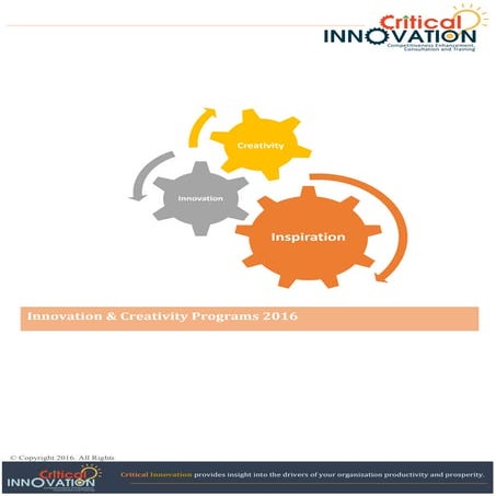 Creative & Innovation Programs Plan 2016 | PDF