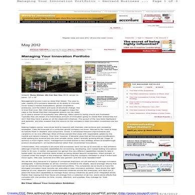 Innovation Hbr Pdf
