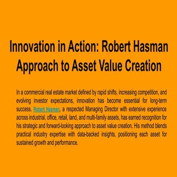 Elevating Portfolio Performance: Robert Hasman’s Innovation Method | PDF