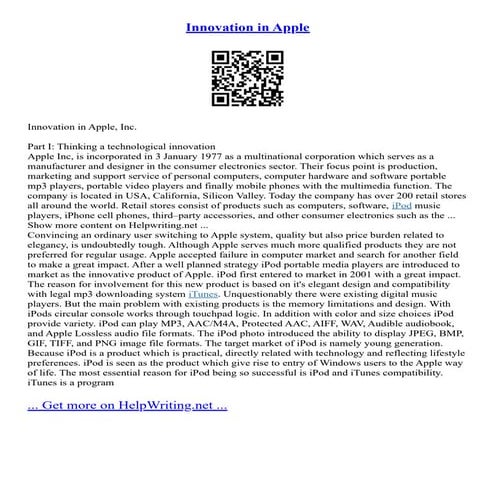 Innovation In Apple | PDF