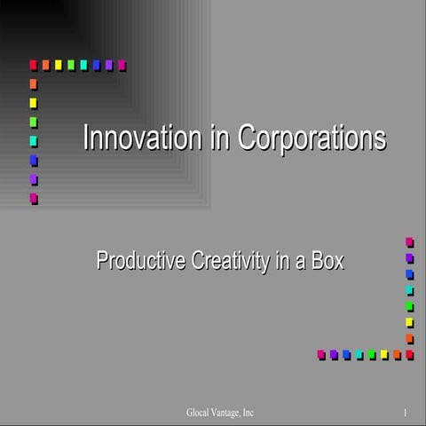 Innovation in Corporations: Creative Productivity in a Box | PPT | Business | Business and Finance