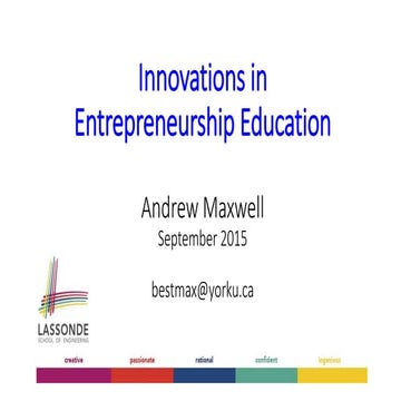 Innovation in entrepreneurship education | PPTX