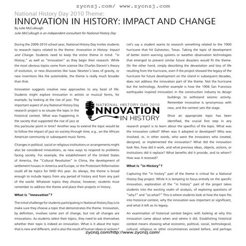 Innovation in history impact and change | PDF | Jazz | Music