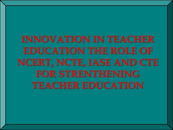 Teacher Education and Development Plan (TEDP) | PPT