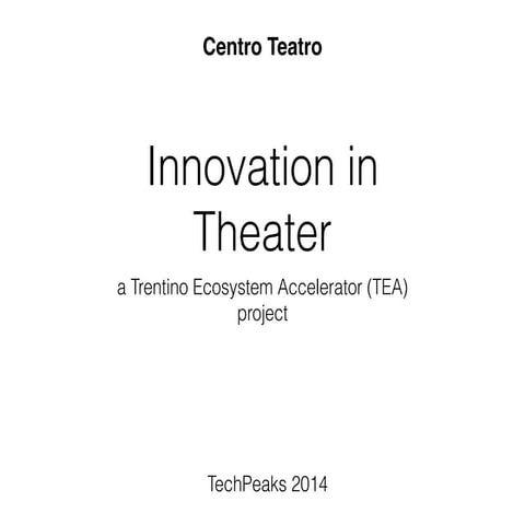 Innovation in theatre | PDF | Theater | Fine Art