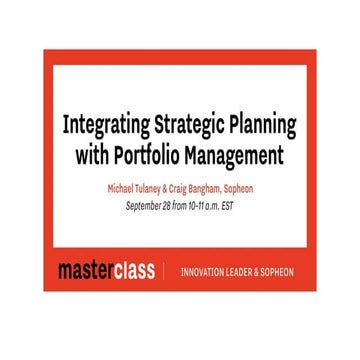 Integrating Strategic Planning with Portfolio Management | PDF