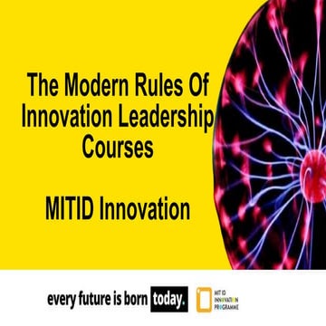Innovation Leadership Courses - MIT ID Innovation | PPT