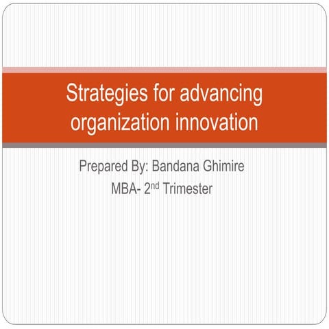 Innovation management- MBA | PPTX