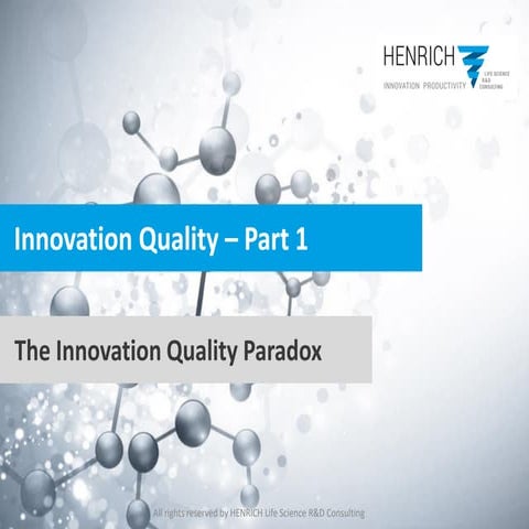 Innovation Quality Part 1 - The Innovation Quality Paradox | PDF
