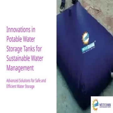 Innovations in Potable Water Storage Tanks for Sustainable Water ...