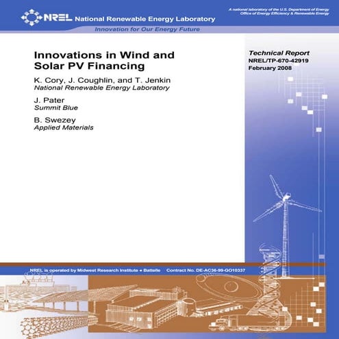 Innovations In Wind And Solar Pv Financing | PDF