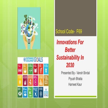 Innovations for Better Sustainability in 2030 | PPT
