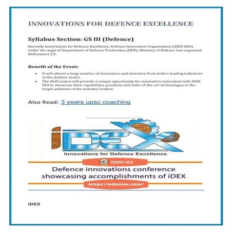 INNOVATIONS FOR DEFENCE EXCELLENCE | PPT