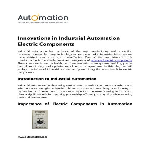 Importance of Electrical Components in Industrial Automation.pdf
